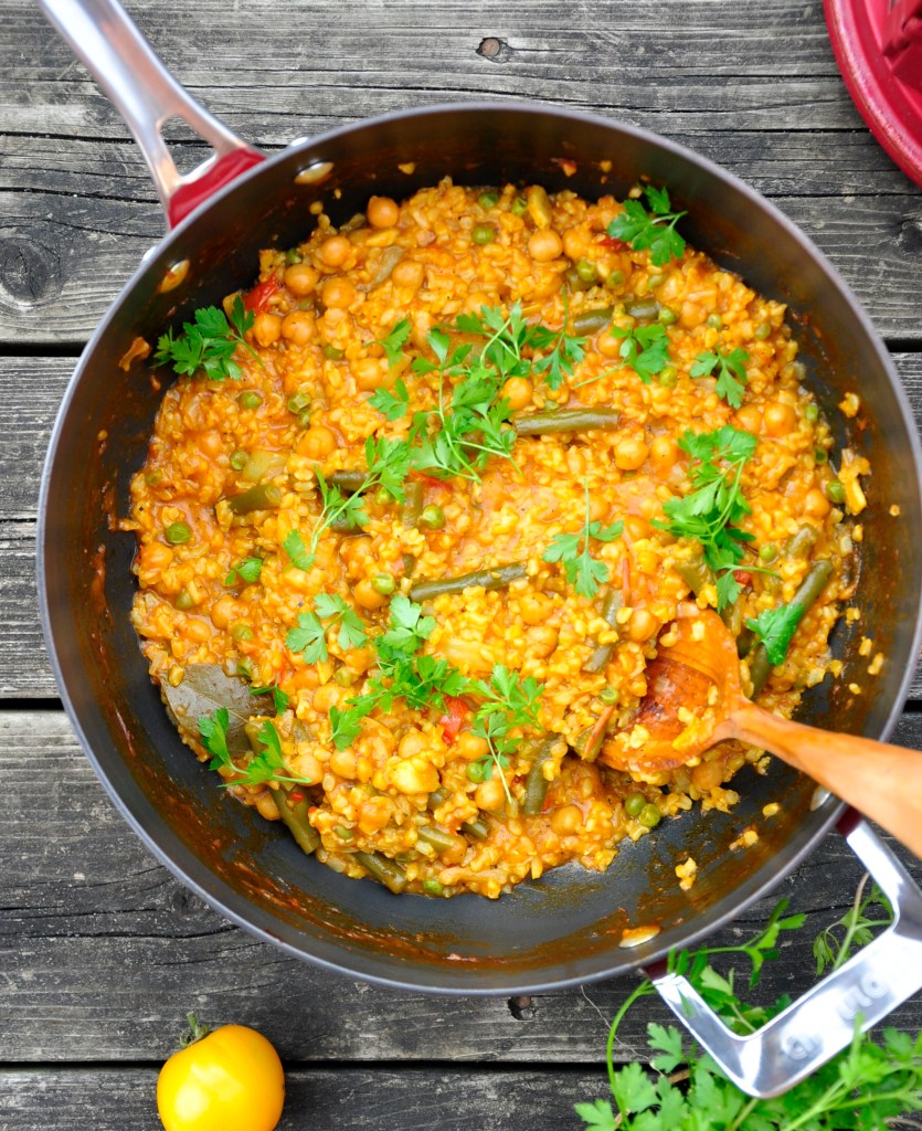 One-Pot Brown Rice Paella – the vegetarian ginger